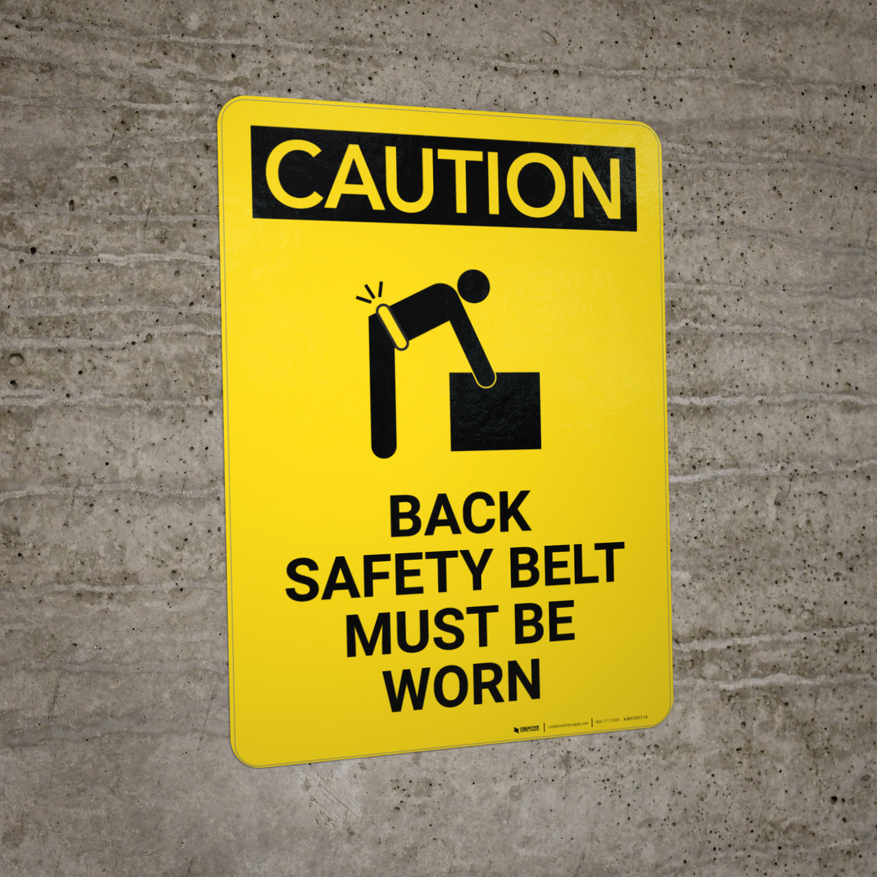 Caution: Be Alert Power Trucks Operating In Area - Portrait Wall Sign ...