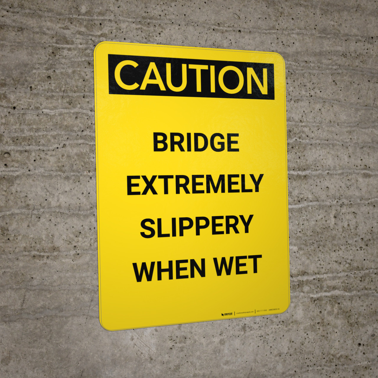 Caution: Broken Glass - Portrait Wall Sign