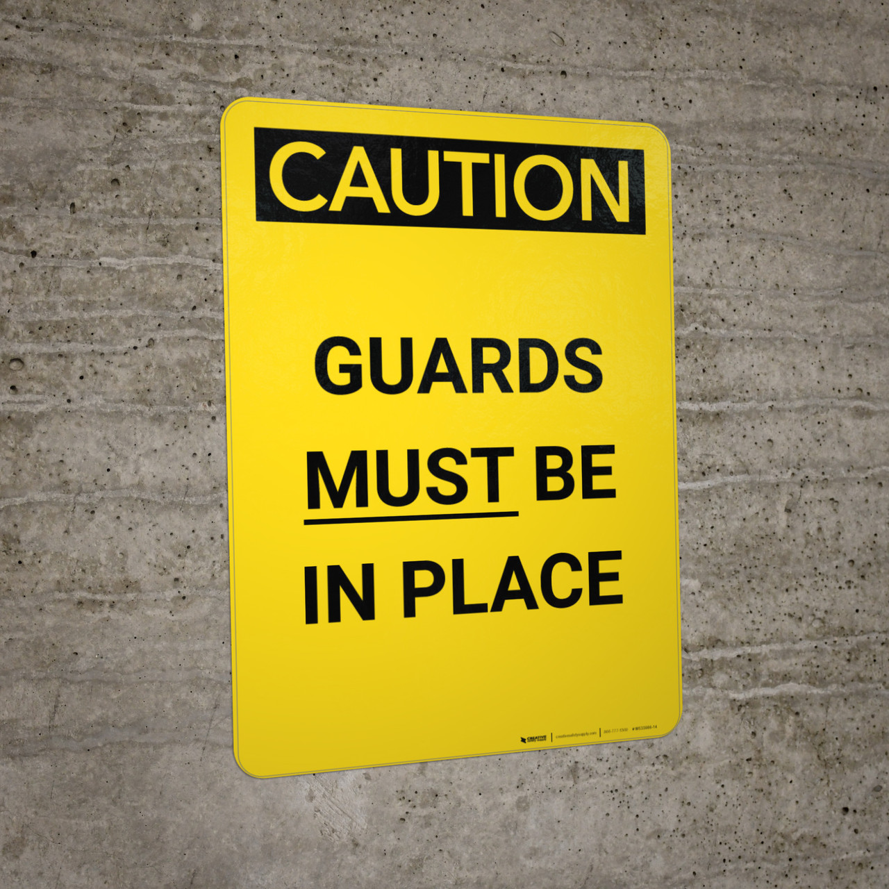 Caution: Hand Protection Required - Portrait Wall Sign