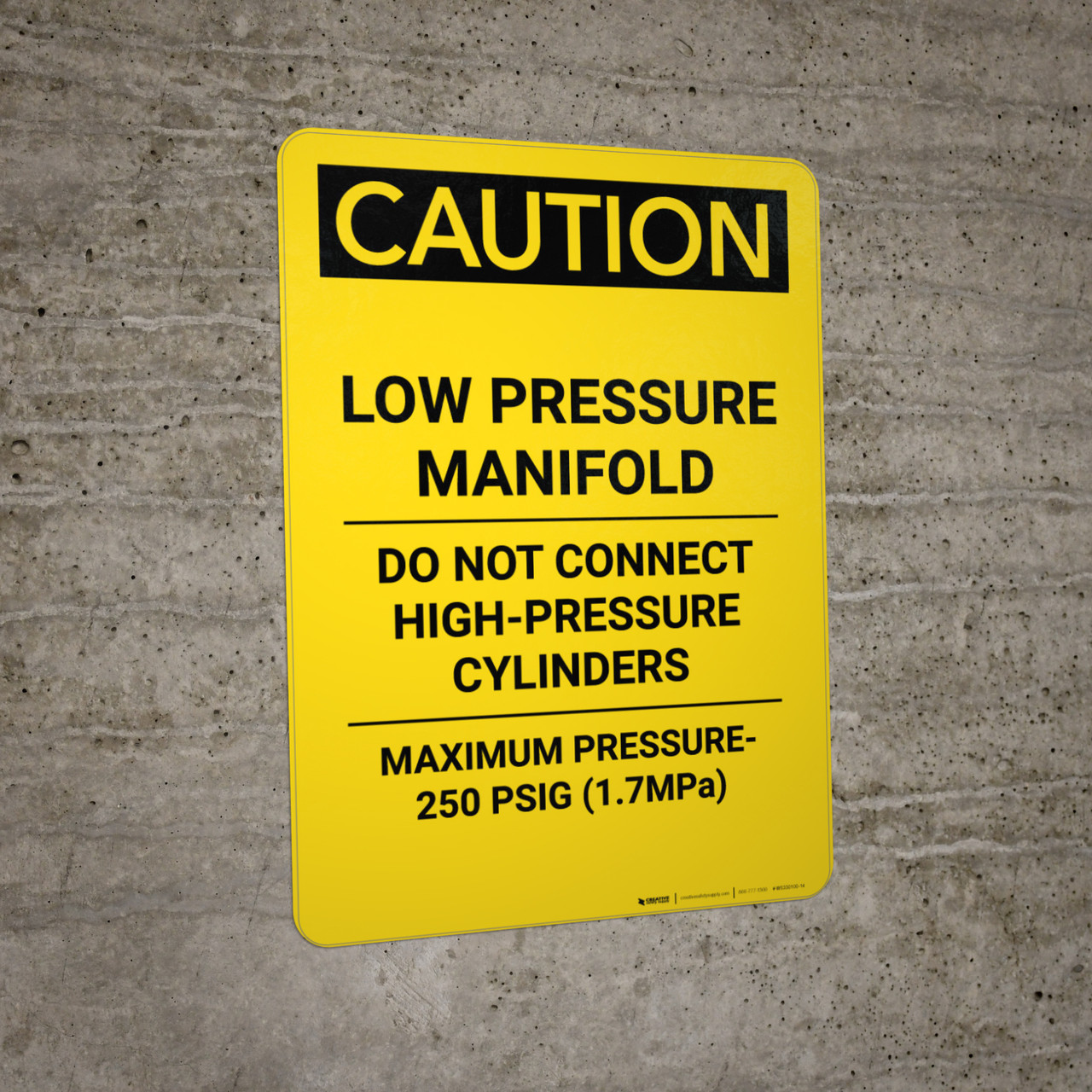 Caution: Low Pressure Manifold Do Not Connect High Pressure Cylinder ...