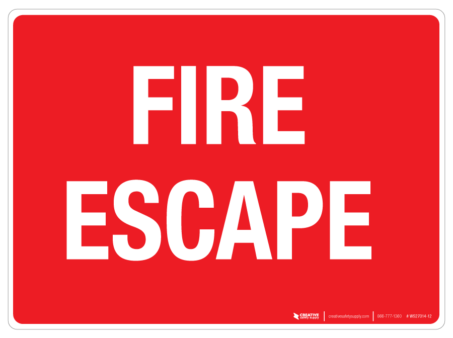Fire Escape Wall Sign | Creative Safety Supply
