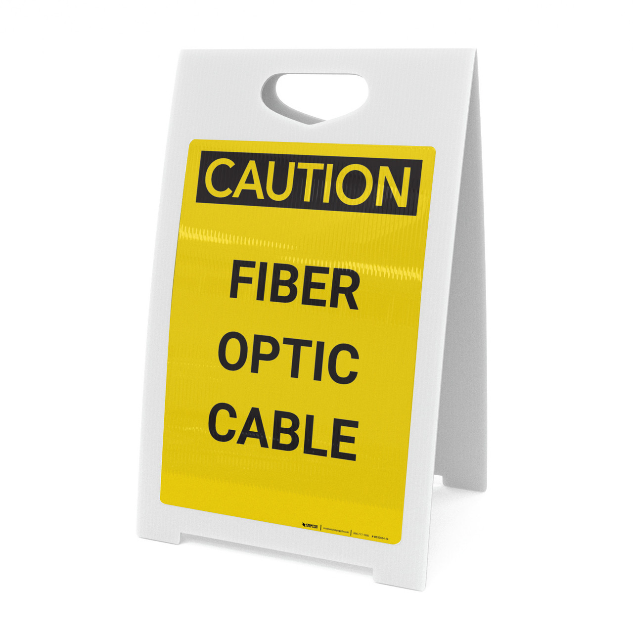 Caution: Electrical Fiber Optic Cable - A-Frame Sign