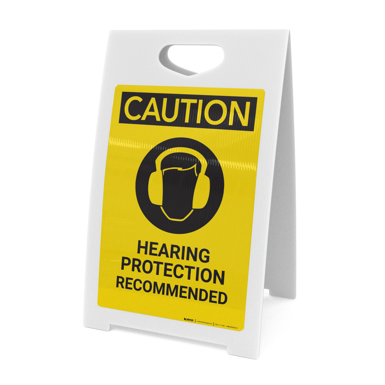Caution: Hearing Protection Recommended With Graphic - A-Frame Sign ...