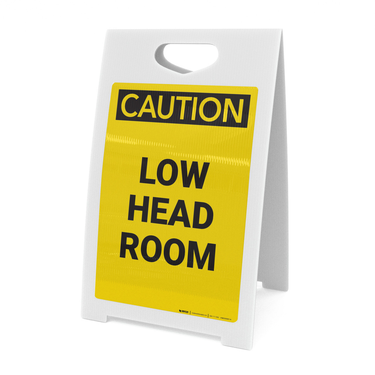 Caution: Low Head Room Large Text - A-Frame Sign