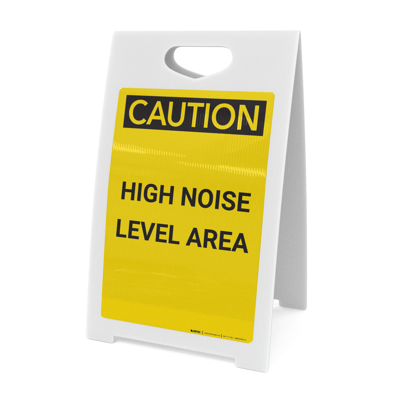 Caution: PPE High Noise Level Area - A-Frame Sign | Creative Safety Supply