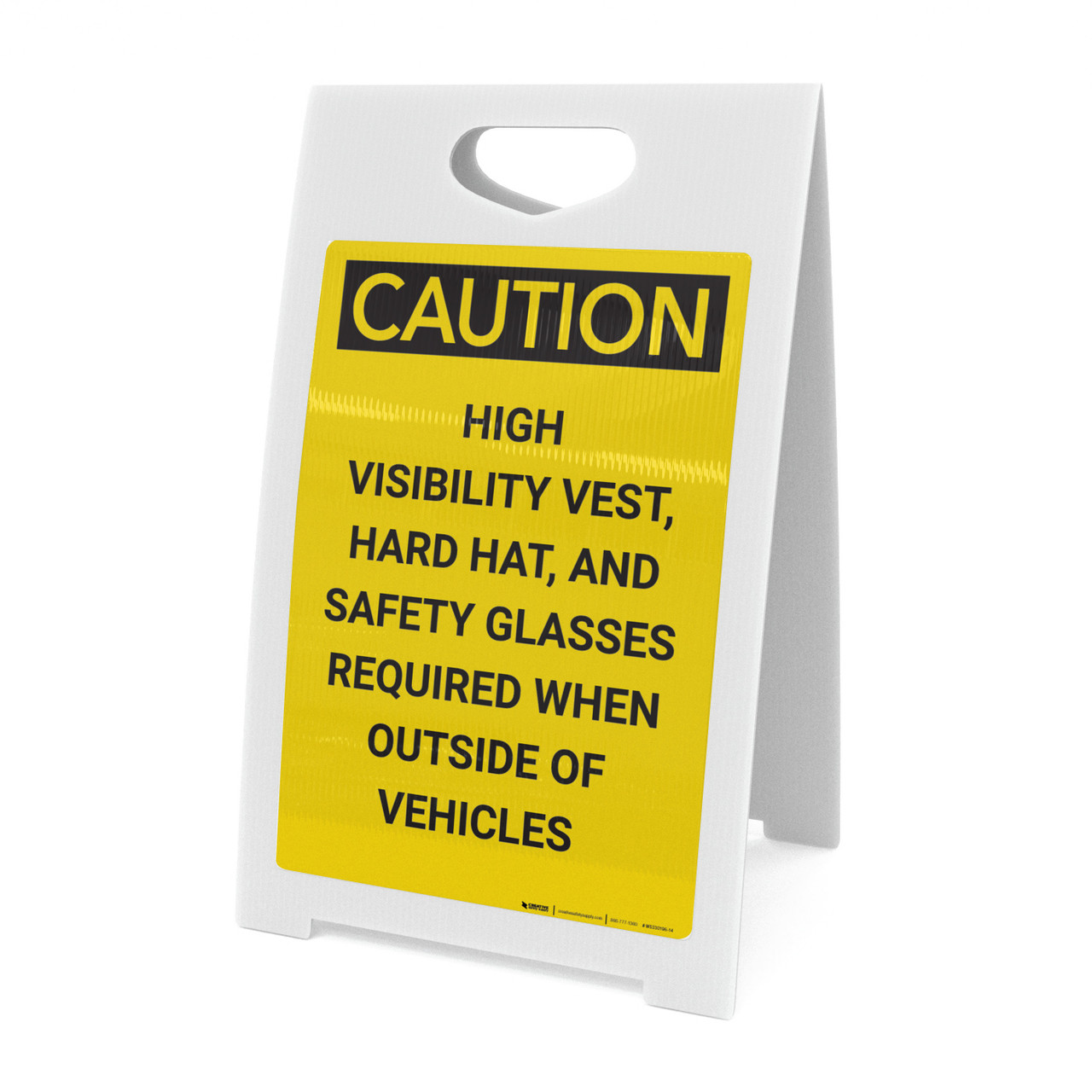 Caution: PPE Required Outside Vehicles - A-Frame Sign