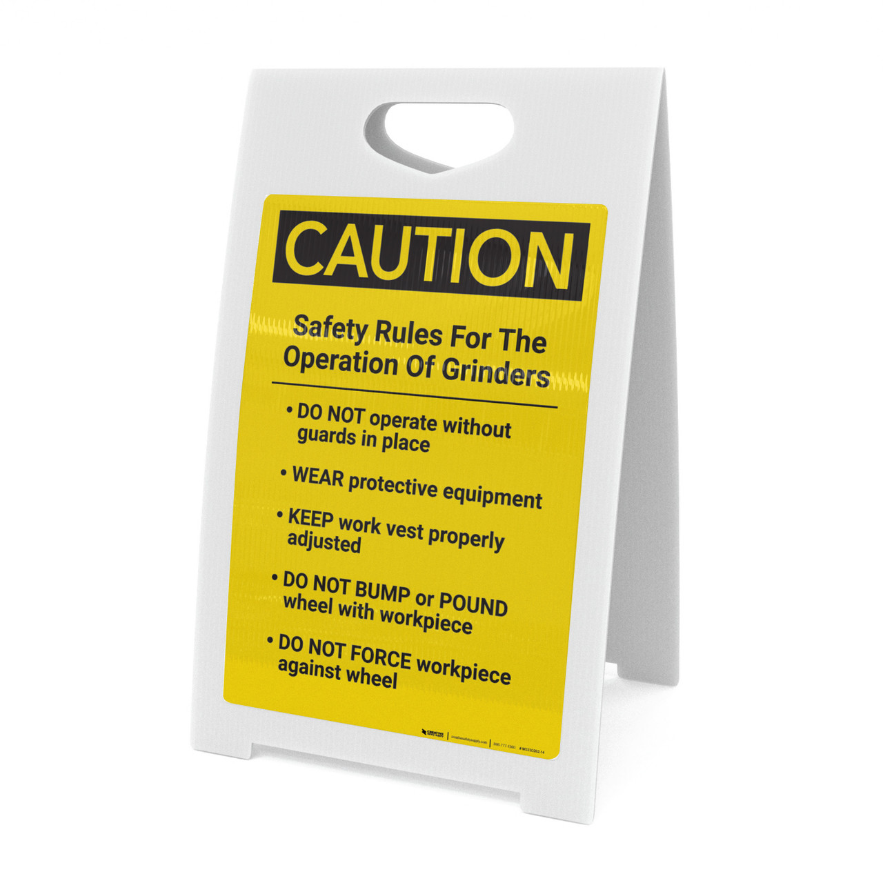 Caution: Safety Rules For The Operation Of Grinders - A-Frame Sign ...