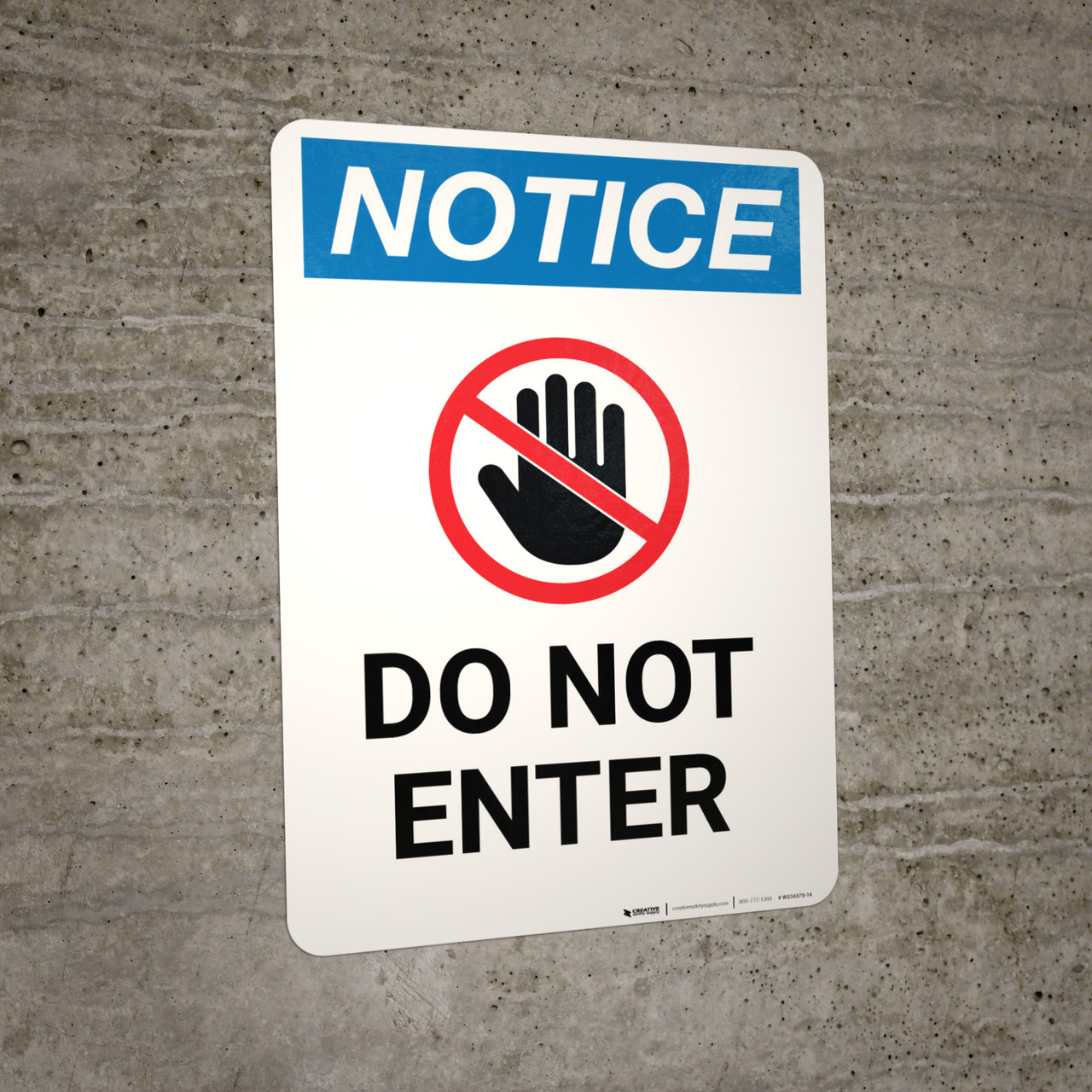 Notice: Do Not Enter With Graphic - Portrait Wall Sign