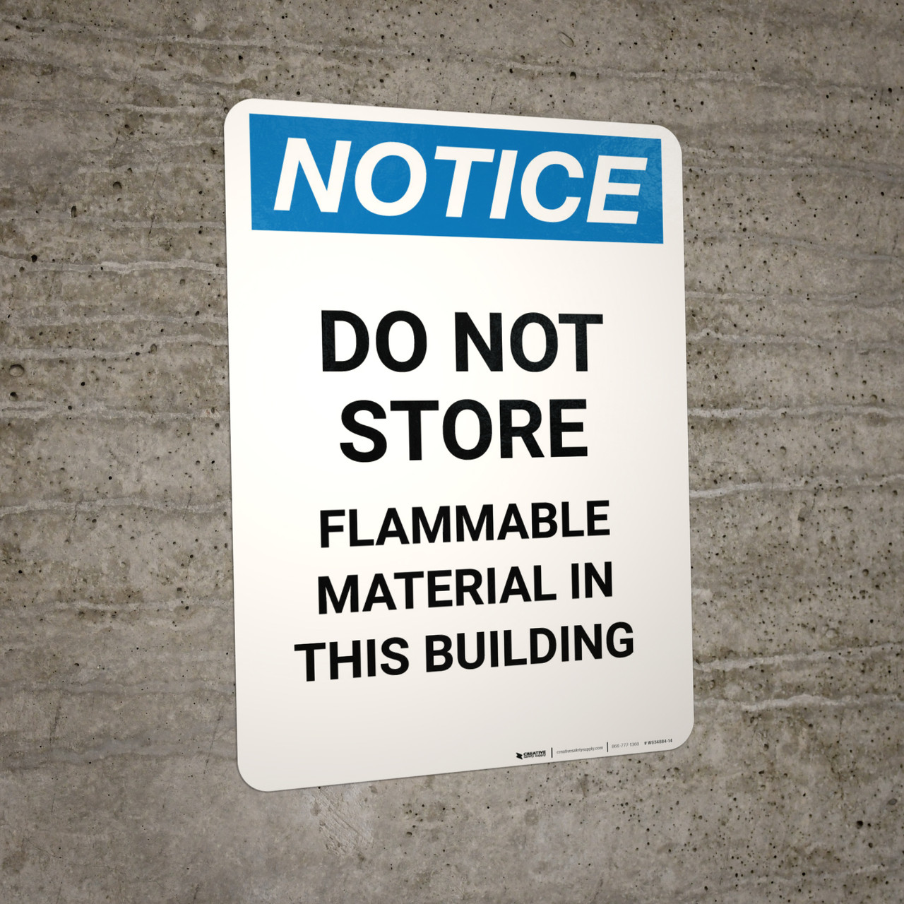 Notice: Do Not Store - Flammable Material in This Building - Portrait ...