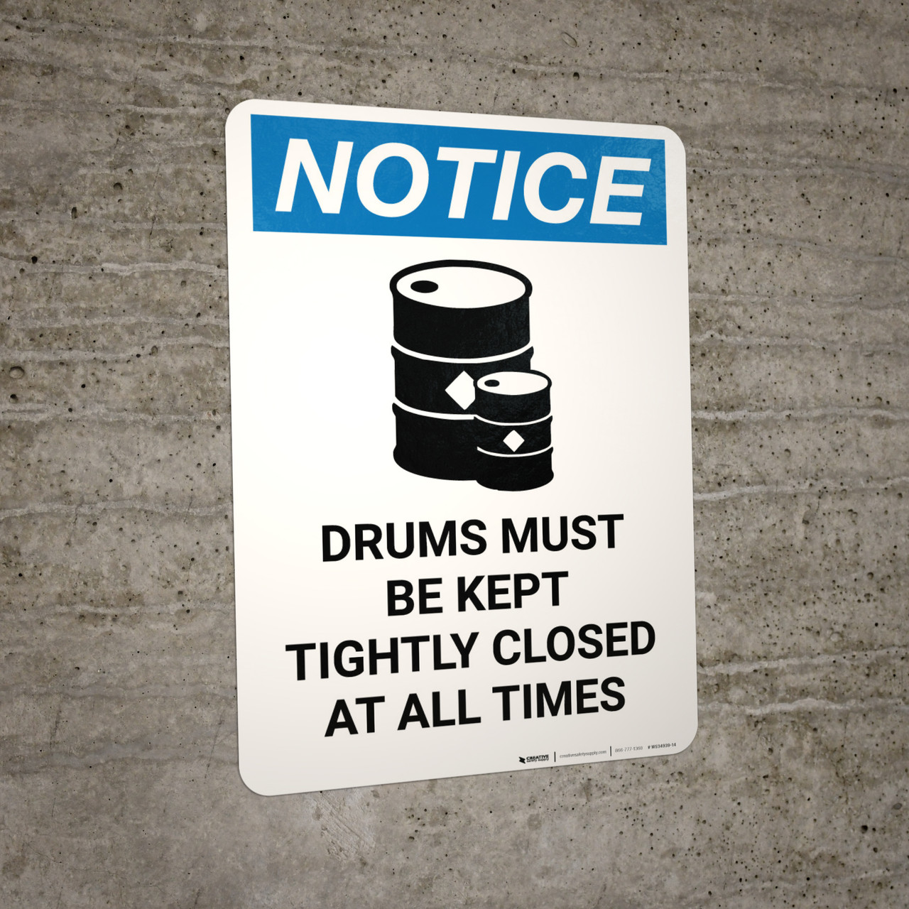 Notice: Empty Cylinders - Portrait Wall Sign