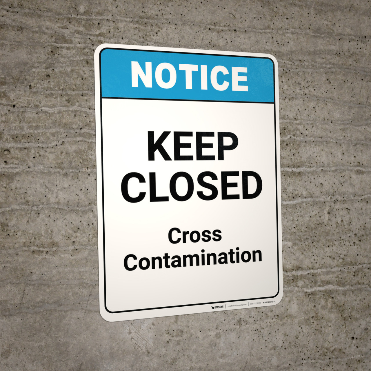 Notice: Keep Door Chained at All Times - Portrait Wall Sign