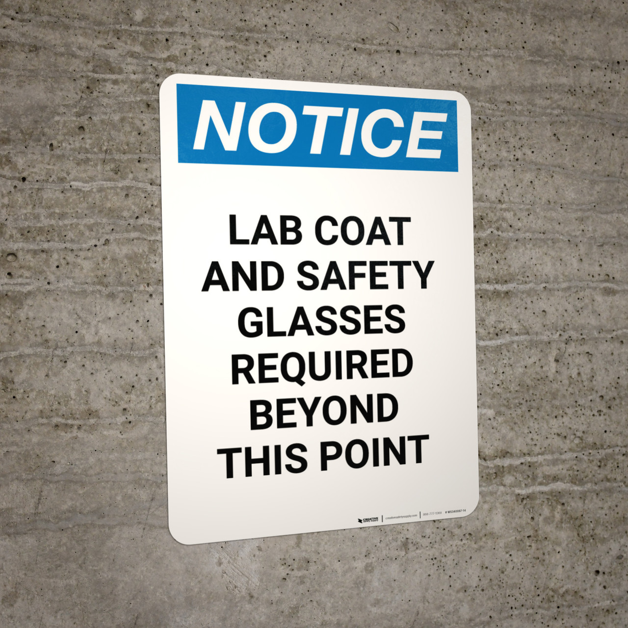 Notice: Lab Coats Closed Toe Shoes Required - Portrait Wall Sign