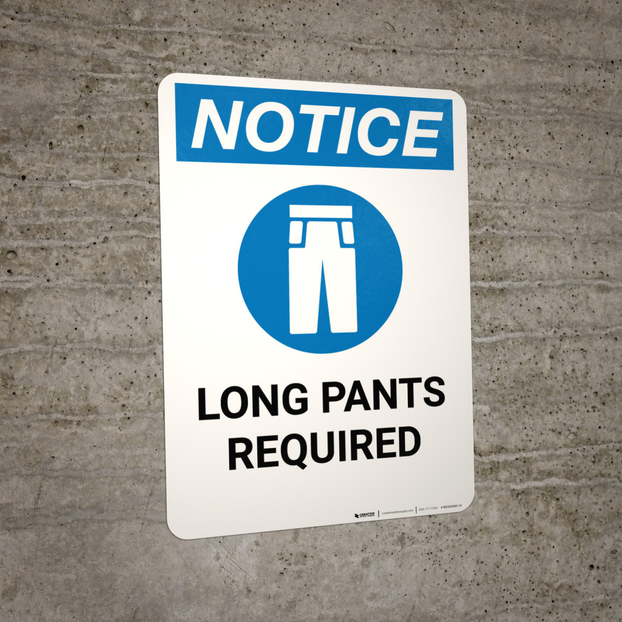Notice: Long Sleeves Must Be Worn ANSI with Graphic - Portrait Wall ...