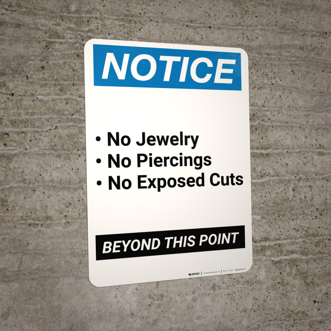 Notice: No Jewelry with Icons - Portrait Wall Sign