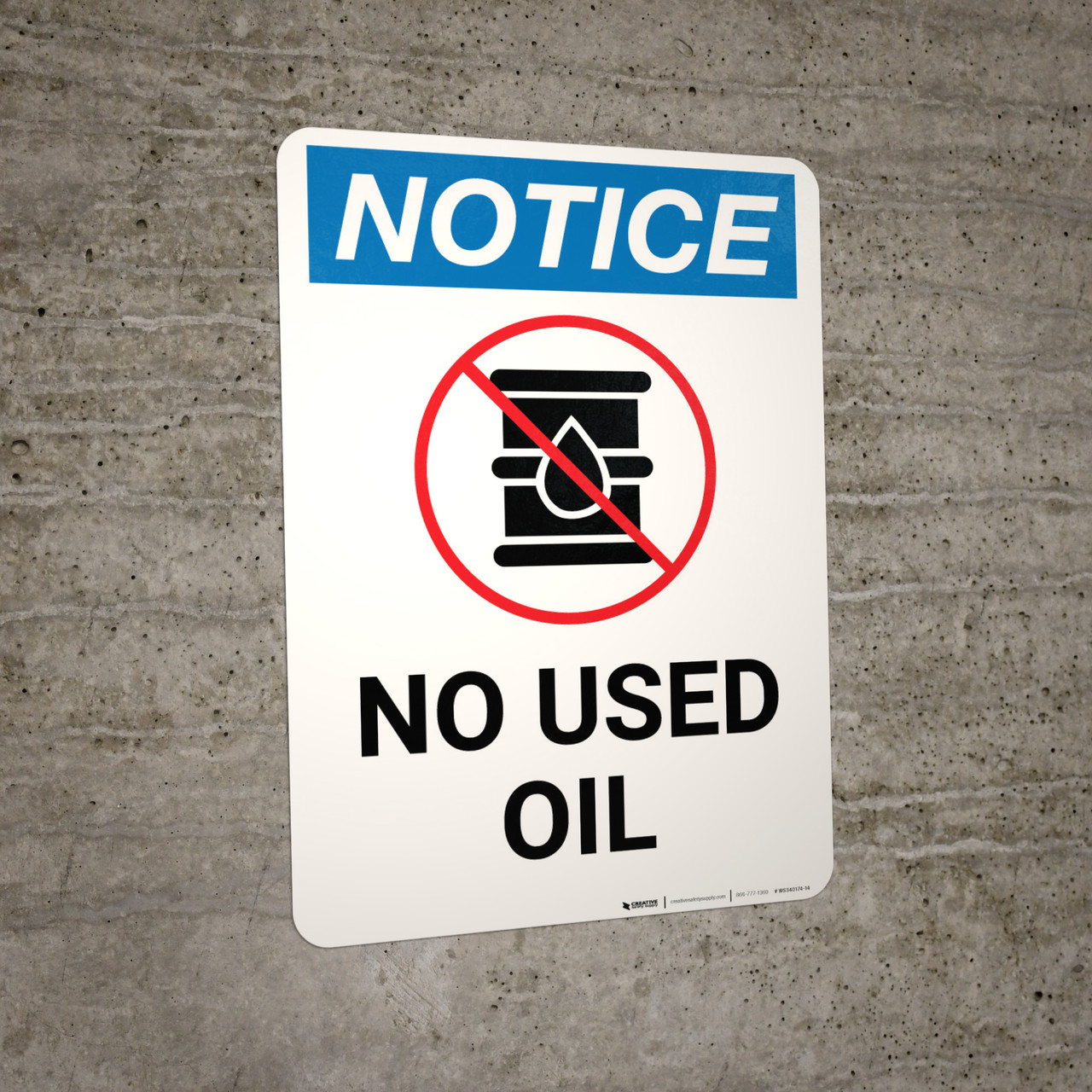 Notice: No Waste Or Rubbish of Any Kind in Toilet - Portrait Wall Sign