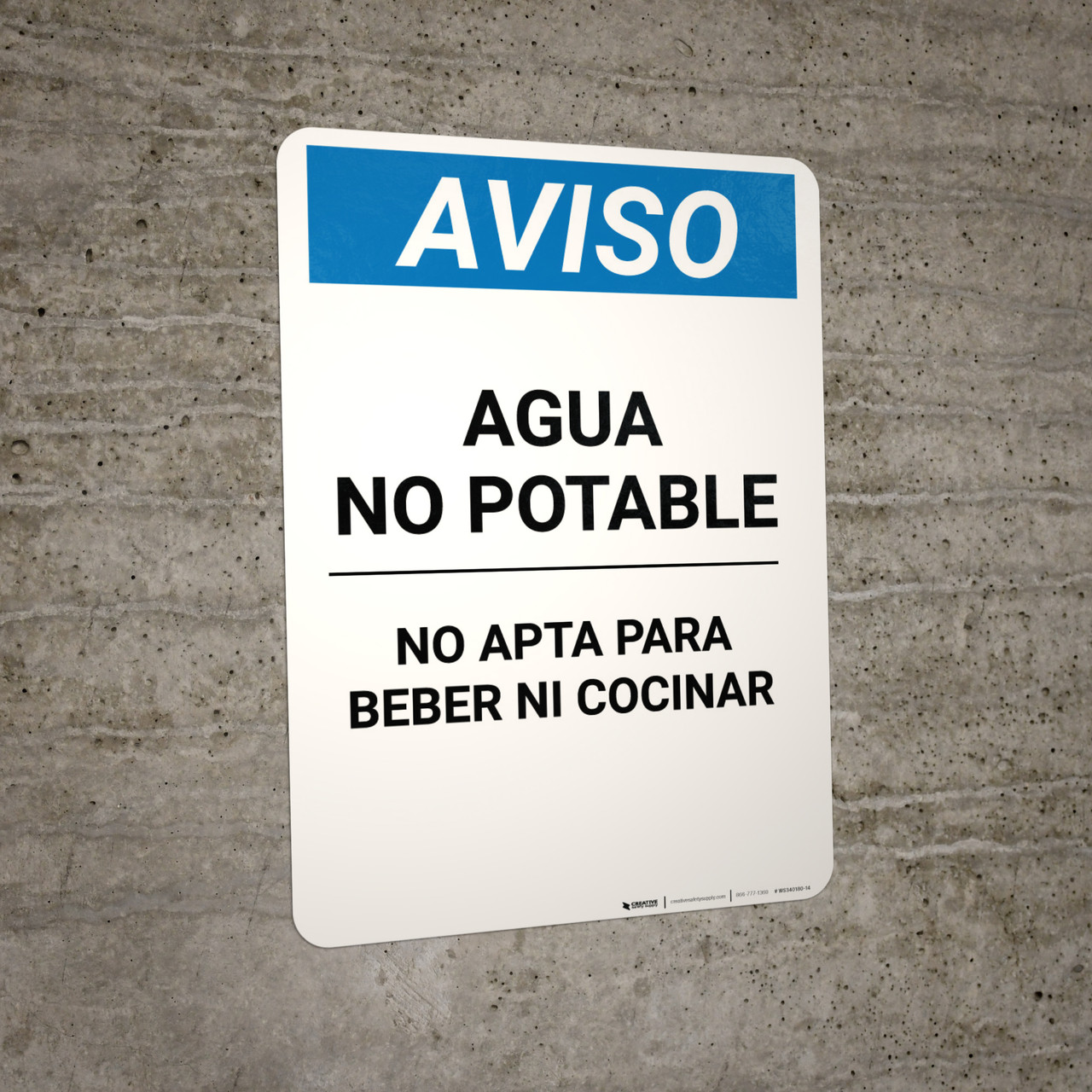 Notice: Non Potable Water - Portrait Wall Sign | Creative Safety Supply