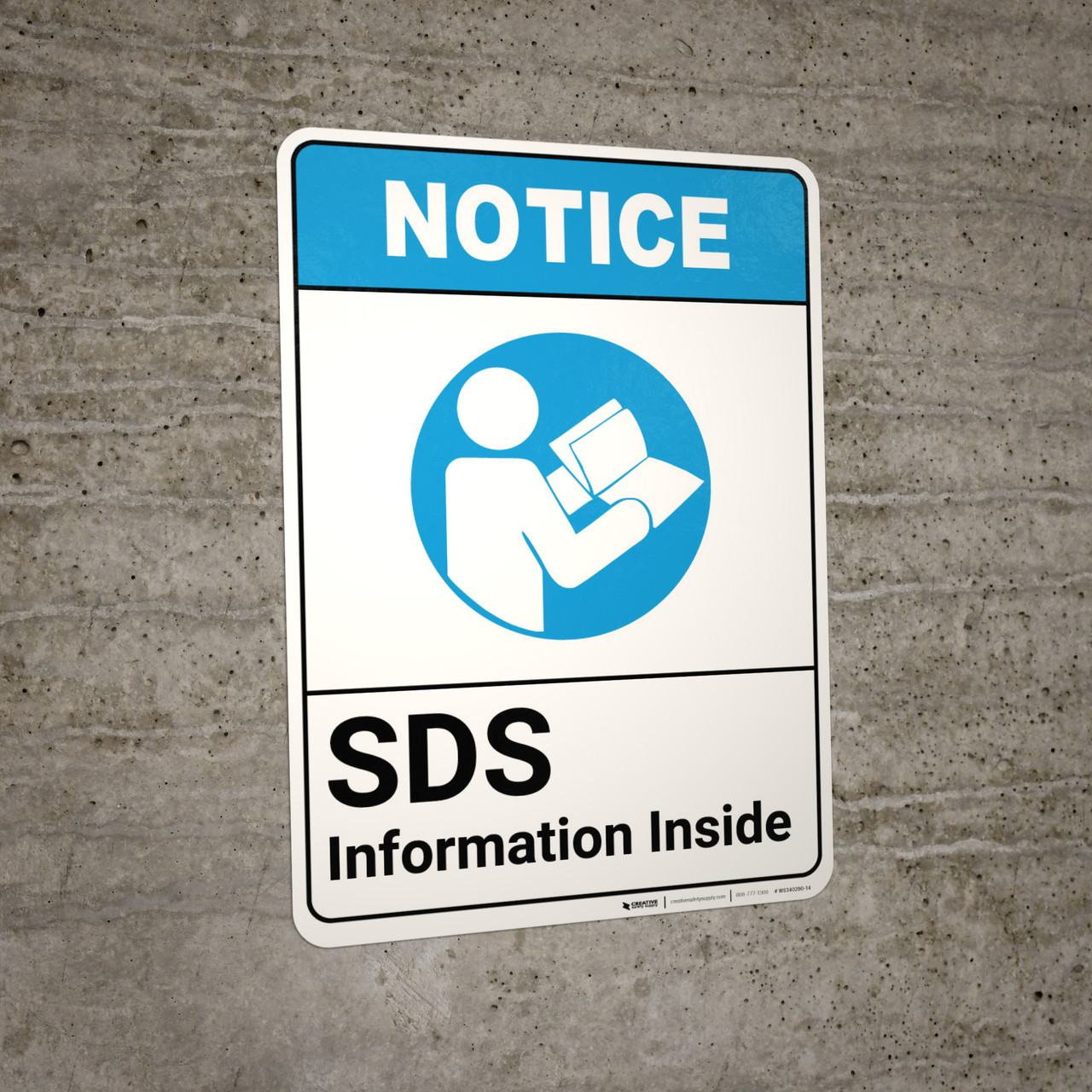 Notice: SDS Information Inside - Portrait Wall Sign