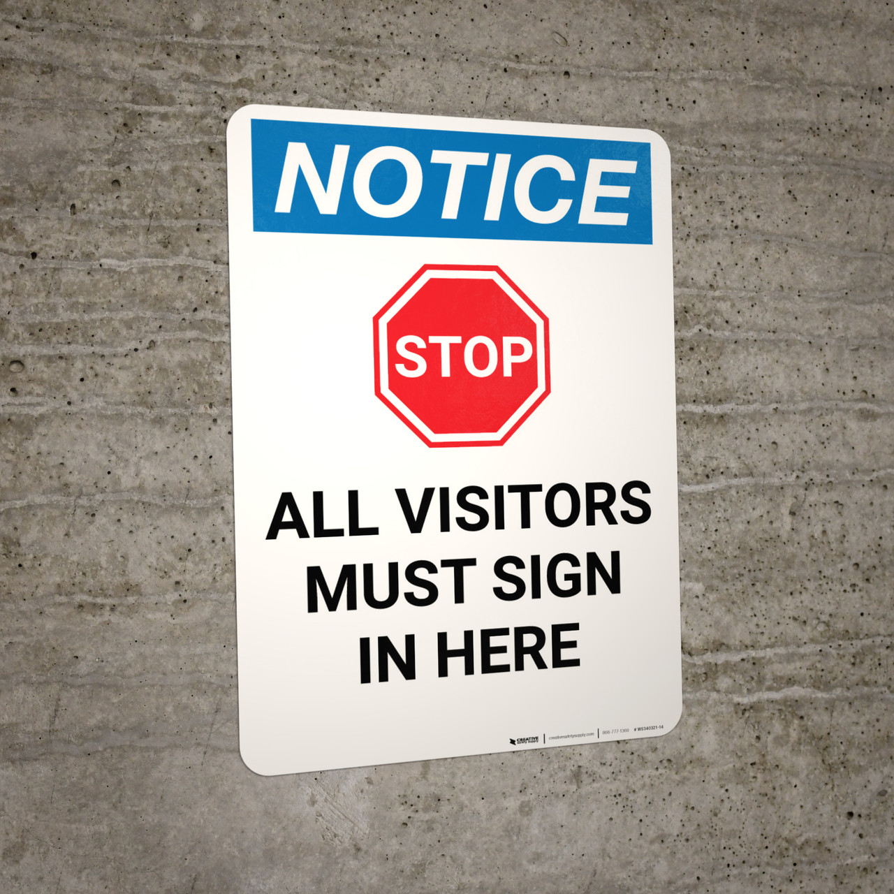 Notice: Stop Out Of Service - Portrait Wall Sign | Creative Safety Supply