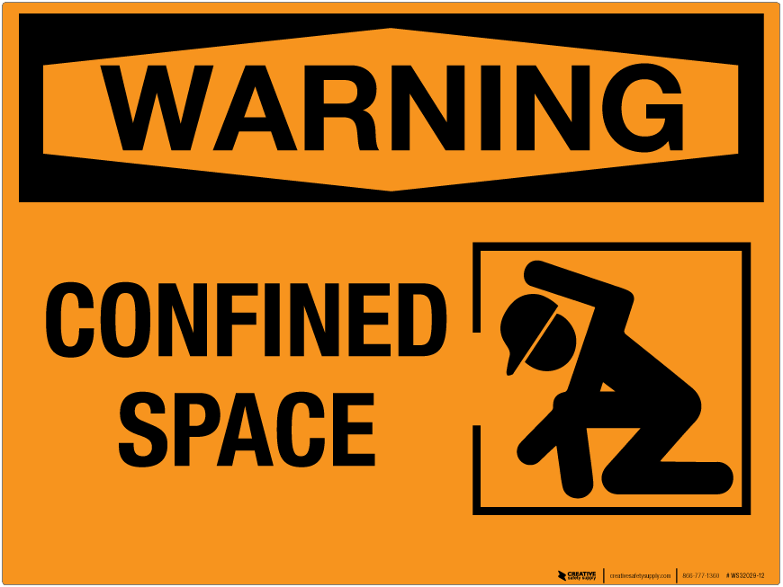 Warning: Confined Space - Wall Sign