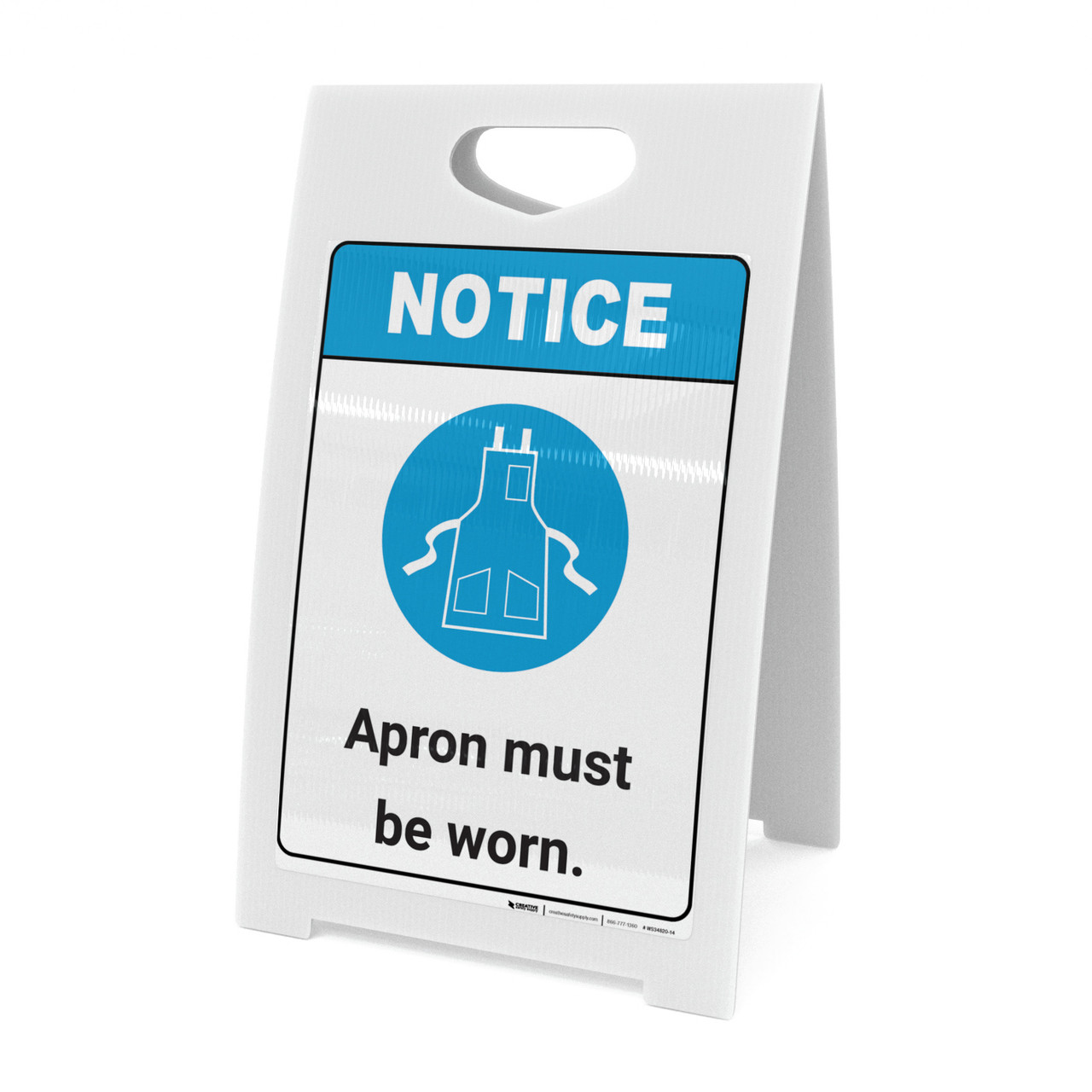 Notice: Apron Must Be Worn with Icon ANSI - A-Frame Sign