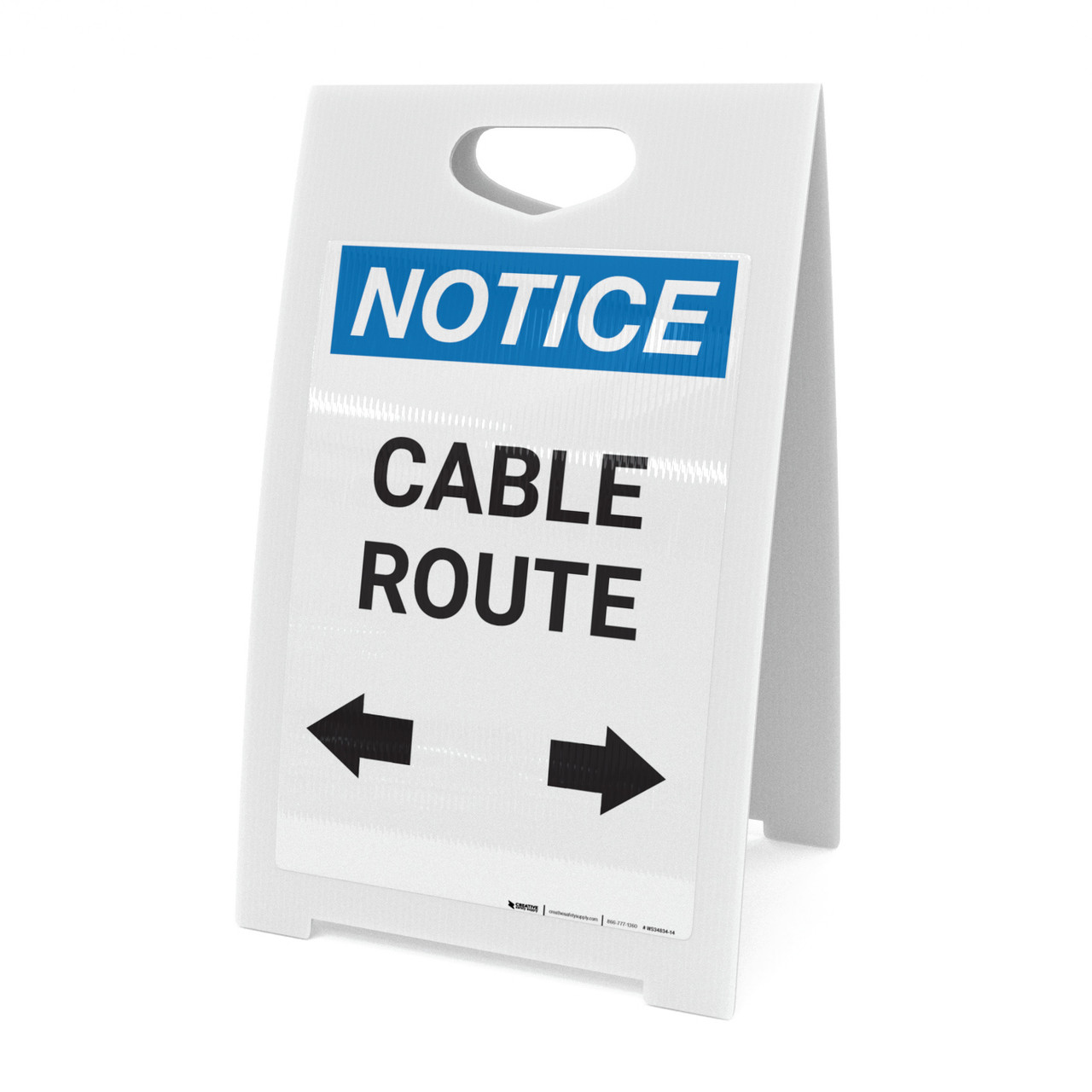 Notice: Cable Route with Arrows - A-Frame Sign