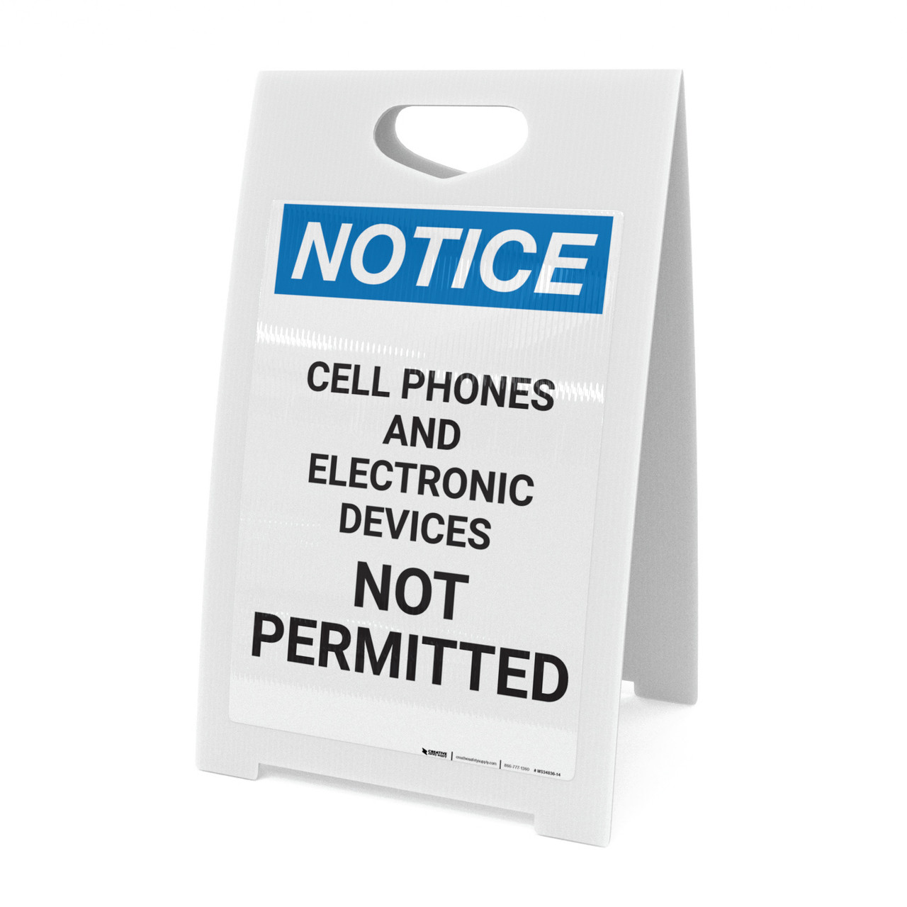 Notice: Cell Phones and Electronics Not Permitted - A-Frame Sign ...