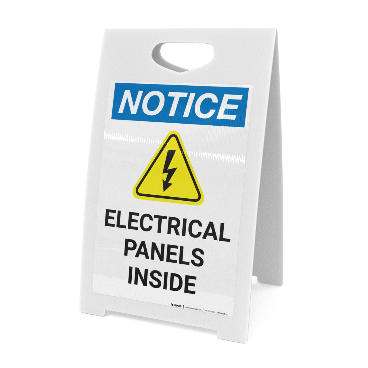 Notice: Electrical Panels Inside with Icon - A-Frame Sign