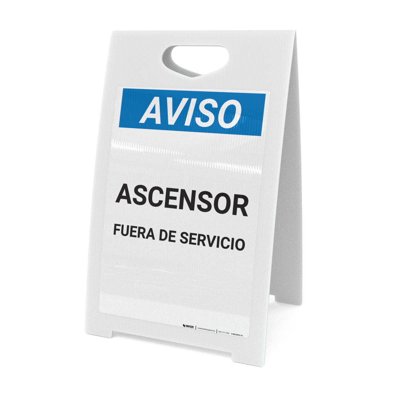 Notice: Elevator Out Of Order Spanish - A-Frame Sign | Creative Safety ...