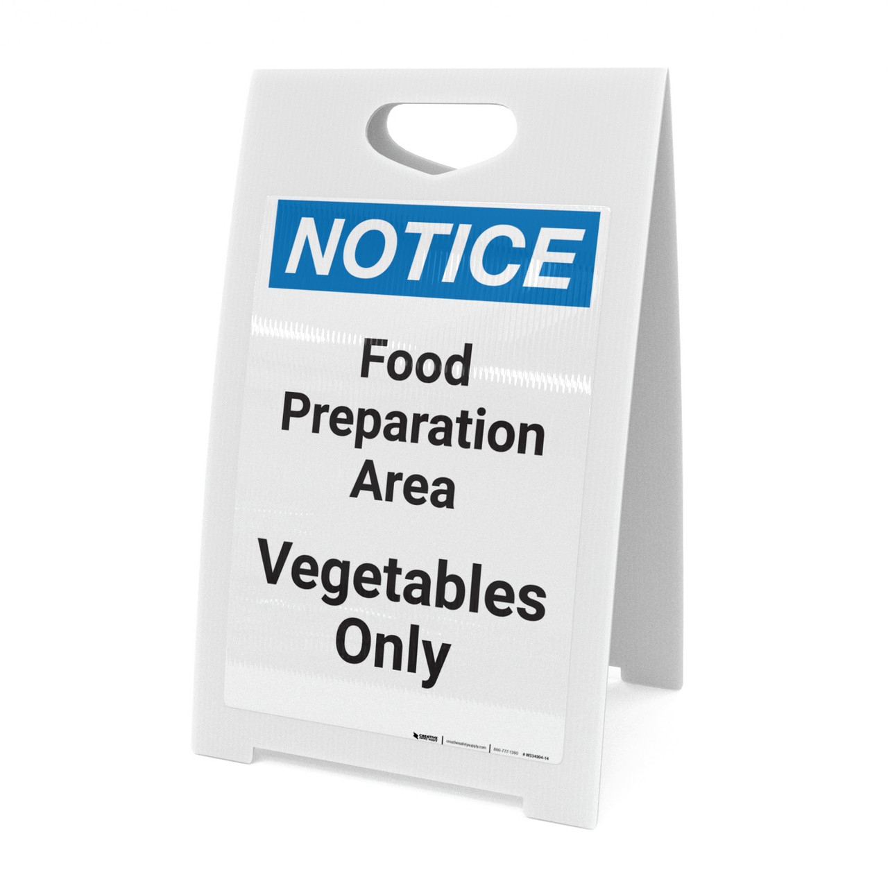 Notice: Food Prep Area - Vegetables Only - A-Frame Sign | Creative ...