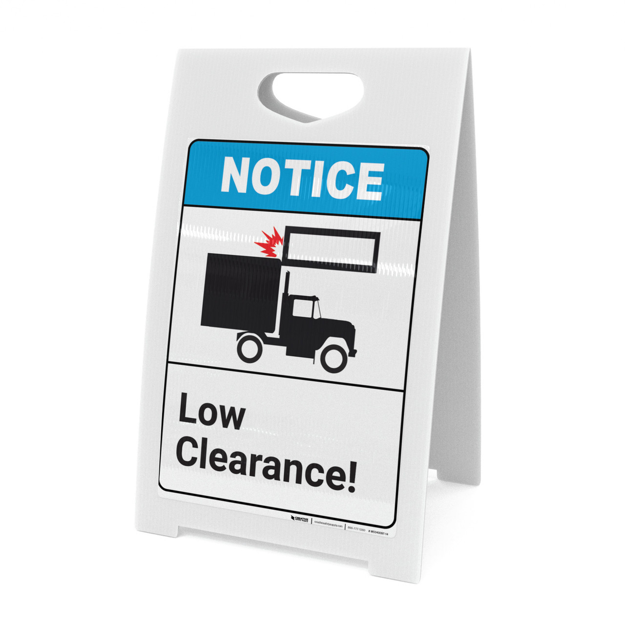 Notice: Low Clearance ANSI with Graphic - A-Frame Sign | Creative ...