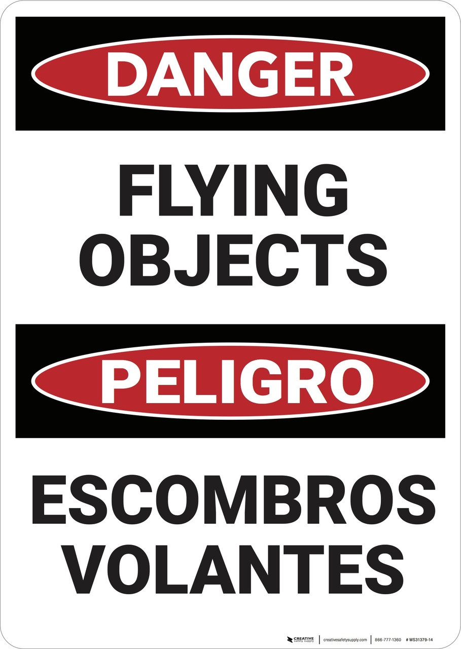 Danger: Flying Objects - Wall Sign