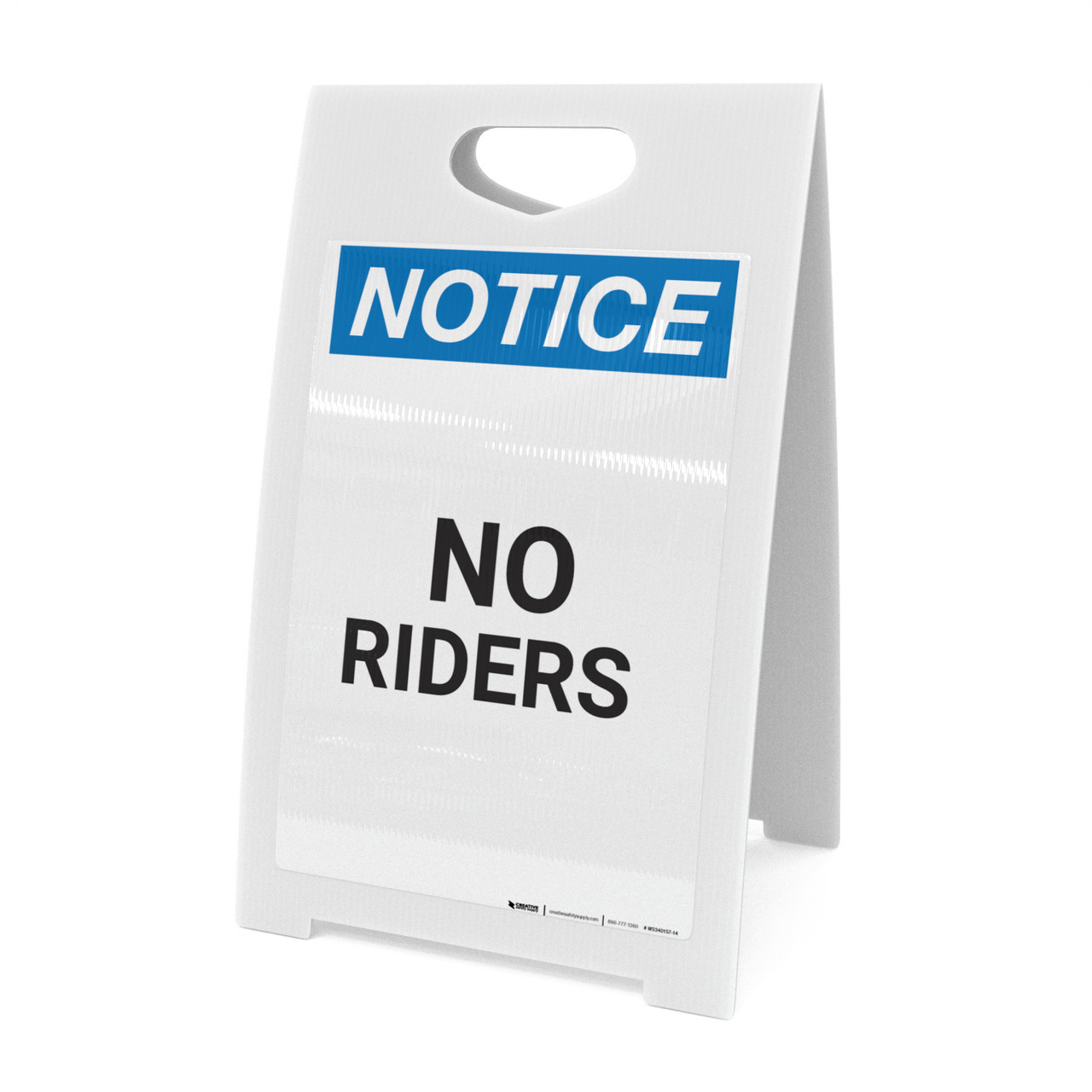 Notice: No Riders - A-Frame Sign