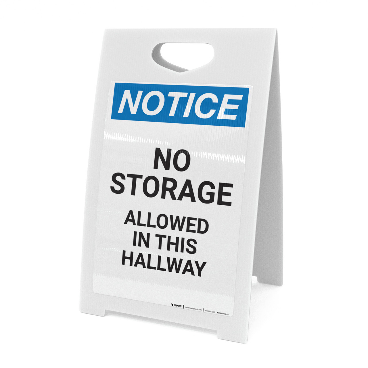 Notice: No Storage Allowed In Hallway - A-Frame Sign