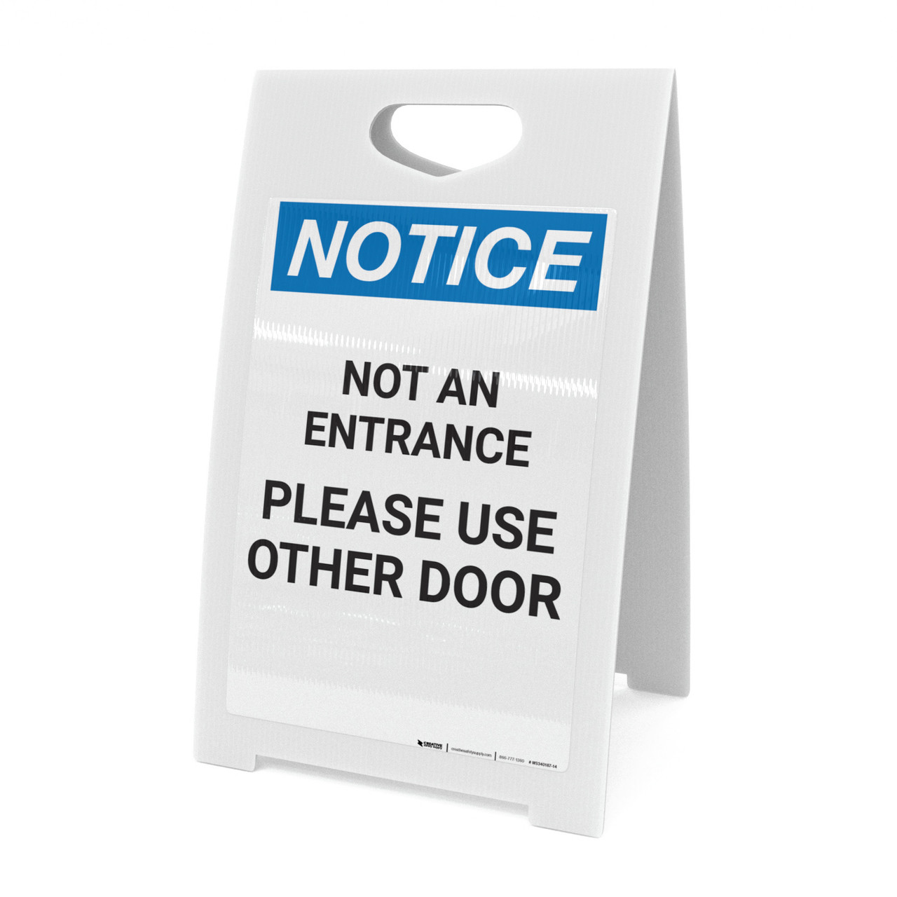 No Entry Please Use The Other Door Circular Floor Sign