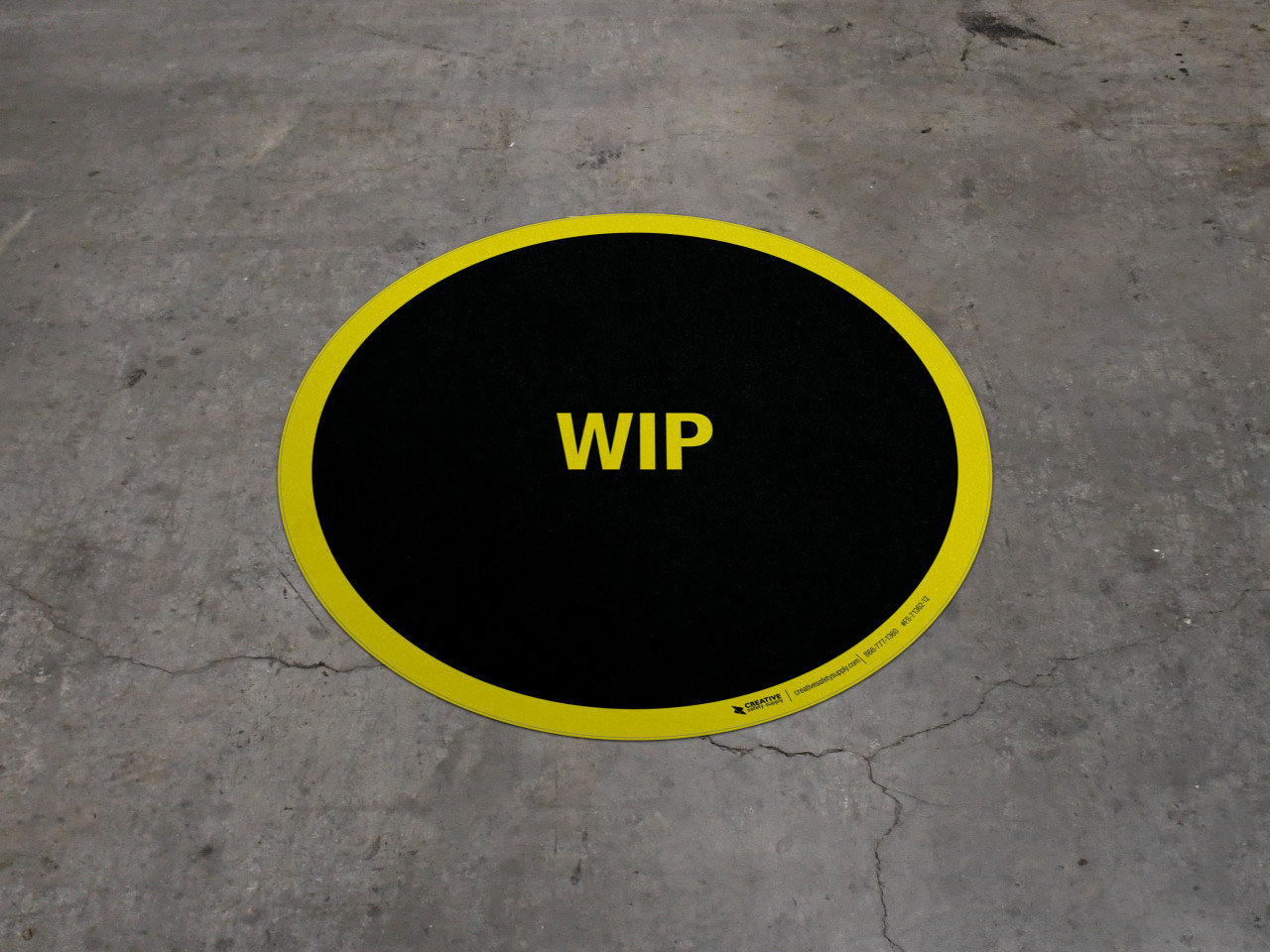 Work In Progress (WIP) Black Floor Sign | Creative Safety Supply