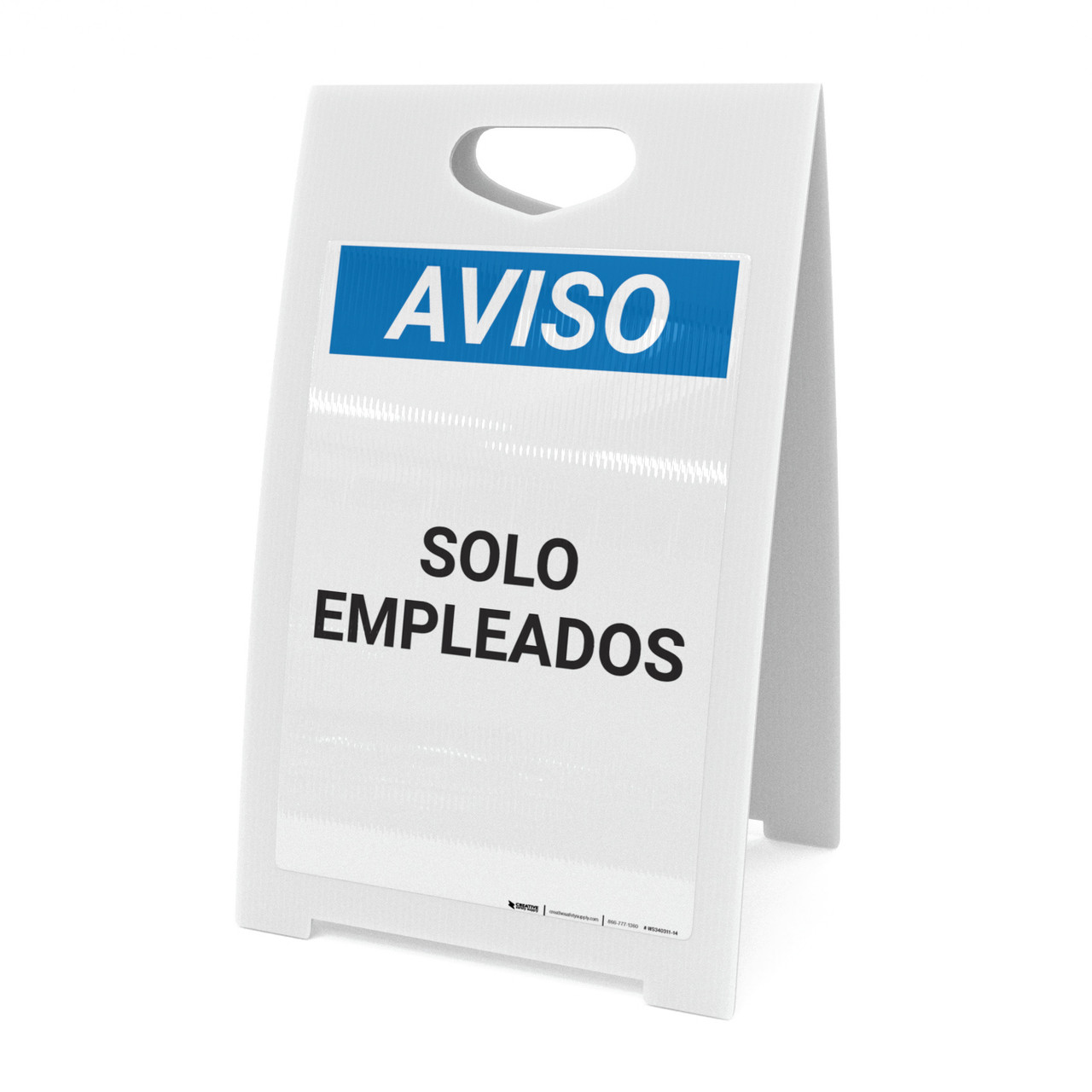 Notice: Spanish Solo Empleados Employees Only - A-Frame Sign | Creative ...
