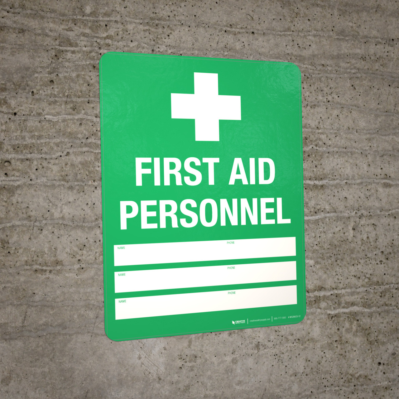 First Aid Personnel - Wall Sign