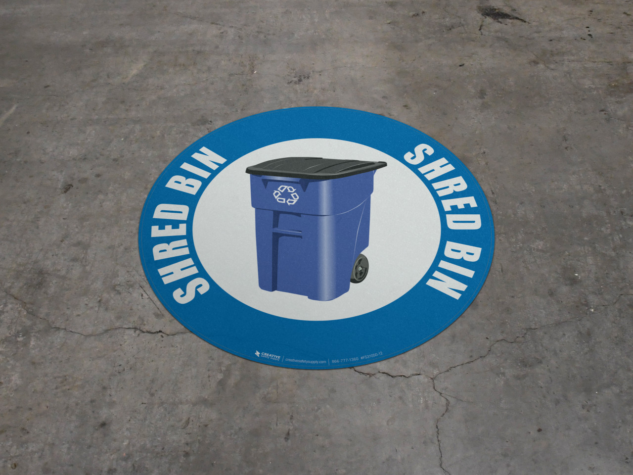 Shred Bin (Blue) - Floor Sign