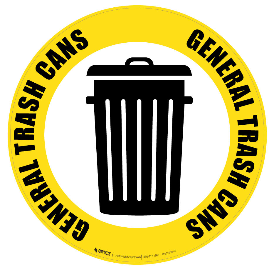 General Trash Can Icon - Floor Sign | Creative Safety Supply
