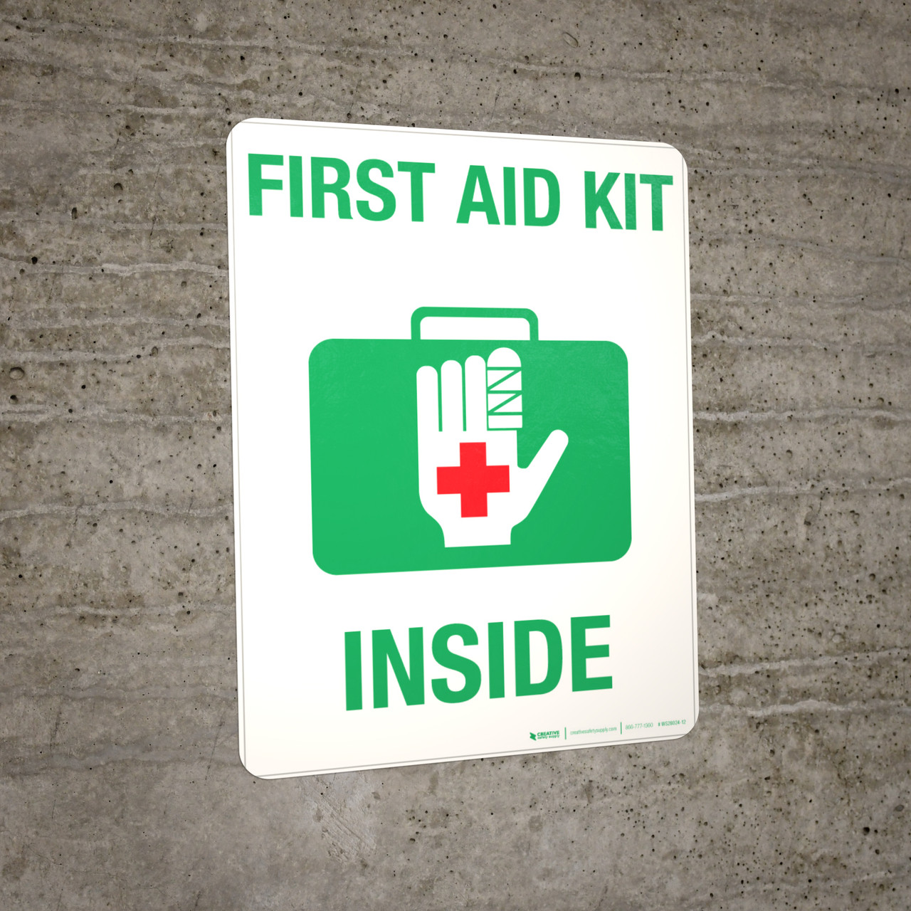 First Aid Kit Inside (white background) - Wall Sign