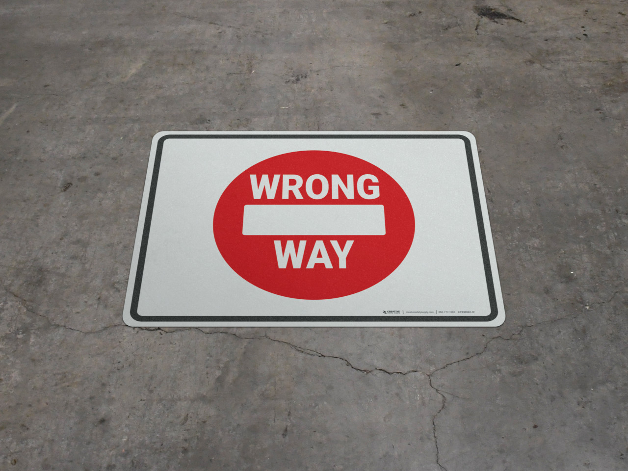 Wrong Way Icon - Floor Marking Sign