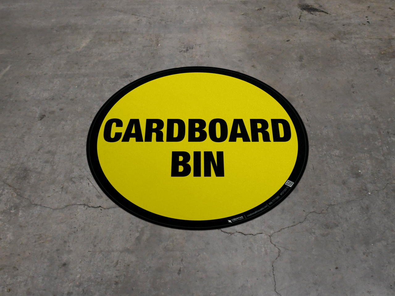 Cardboard Bin Floor Sign | Creative Safety Supply
