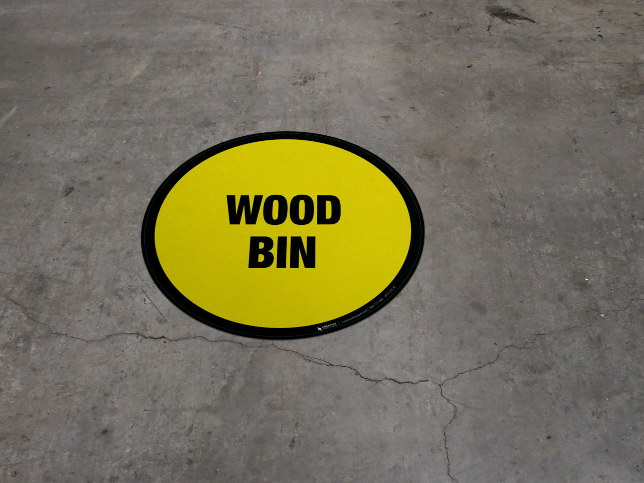 Wood Bin Floor Sign