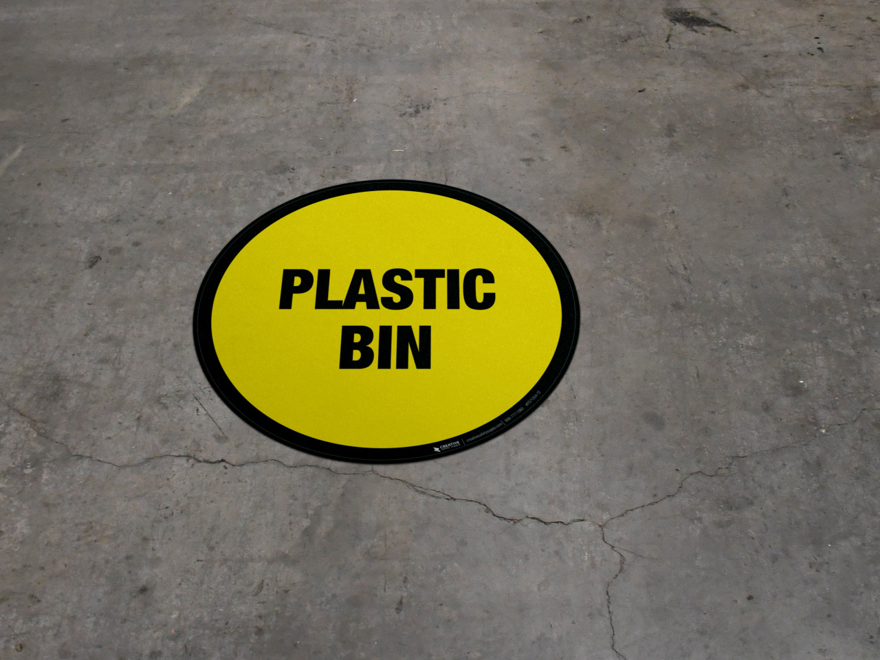 Plastic Bin Floor Sign