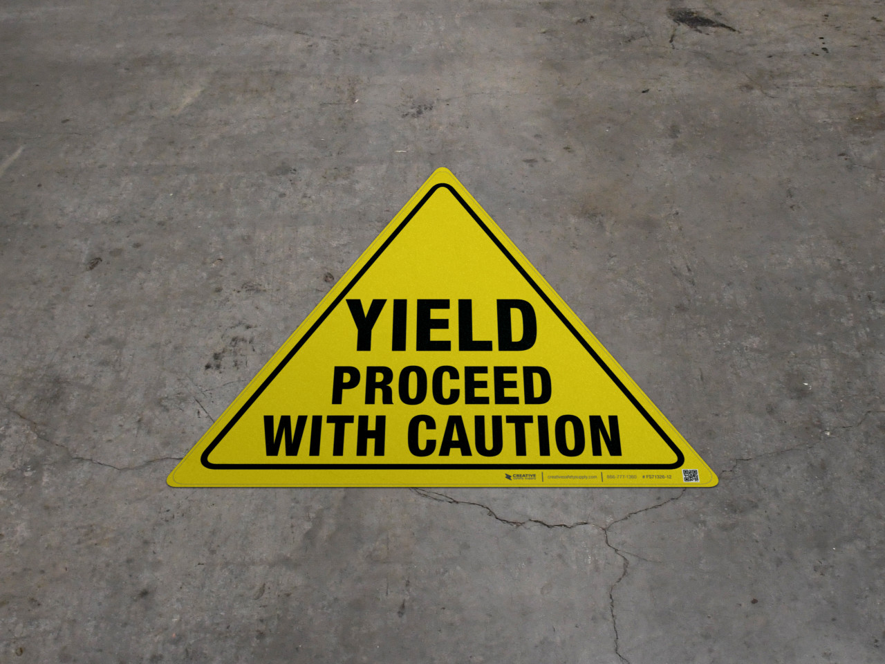 Yield Proceed with Caution Floor Sign | Creative Safety Supply