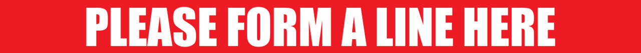 Please Form A Line Here - Inline Printed Floor Marking Tape