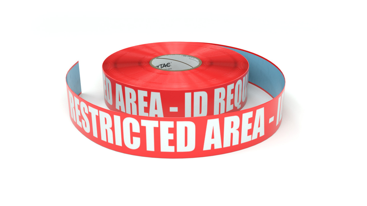 Restricted Area - ID Required - Inline Printed Floor Marking Tape ...