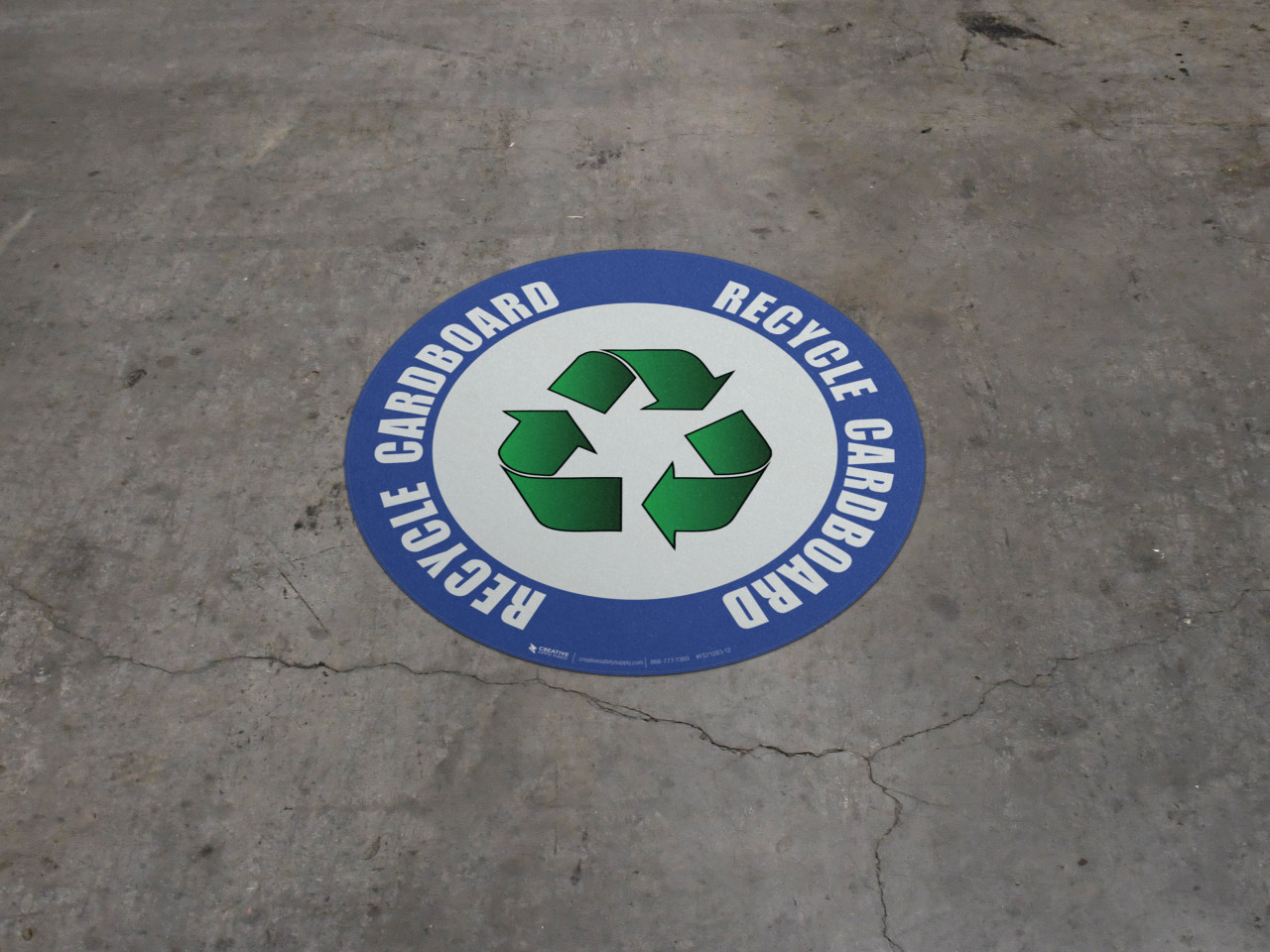 (Blue) Recycle Cardboard Floor Sign | Creative Safety Supply