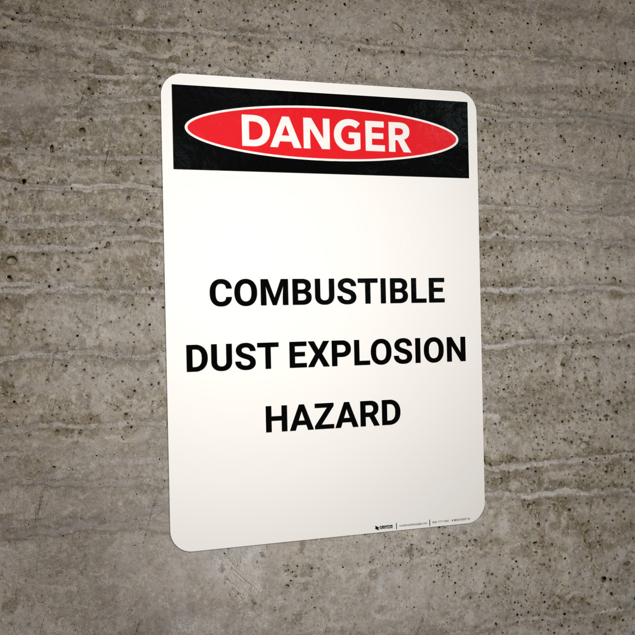 Combustible Dust Explosion Hazard - Portrait Wall Sign