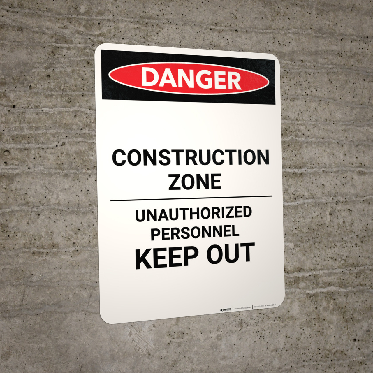 Construction Zone Authorized Personnel - Portrait Wall Sign